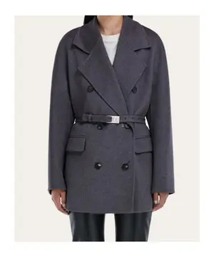 FERRAGAMO Double Breasted Belted Long Jacket