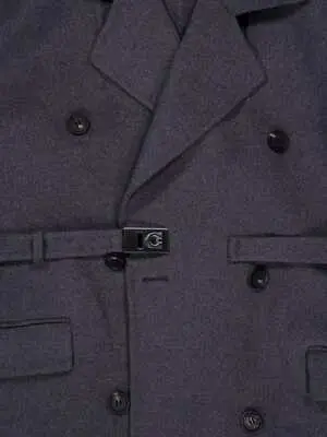 FERRAGAMO Double Breasted Belted Long Jacket