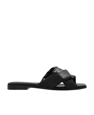 FERRAGAMO Knot Detail Slip-on Sandals - Black