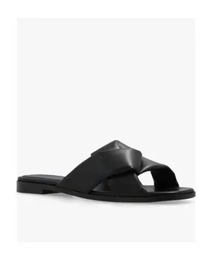 FERRAGAMO Knot Detail Slip-on Sandals - Black