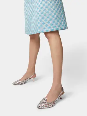 ROGER VIVIER Multistrap Slingback Pumps - Silver