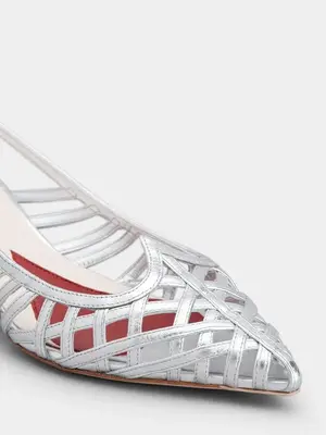 ROGER VIVIER Multistrap Slingback Pumps - Silver