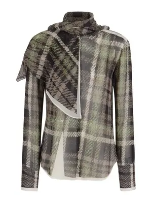 Acne Studios Checked Pussy-bow Blouse - Black