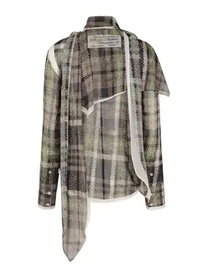 Acne Studios Checked Pussy-bow Blouse