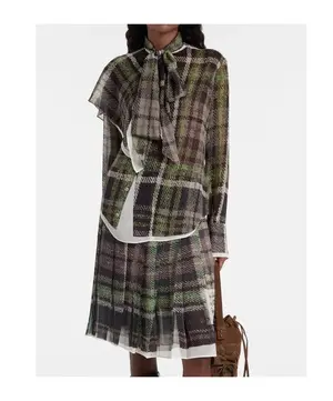 Acne Studios Checked Pussy-bow Blouse