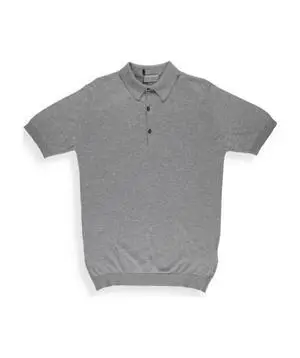 John Smedley Adrian Fine Knit Polo Shirt - Gray