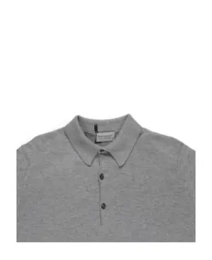John Smedley Adrian Fine Knit Polo Shirt - Gray