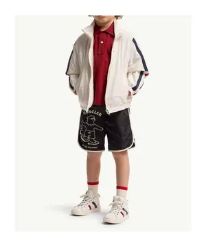 Moncler Zip-up Jacket With Striped Sleeves