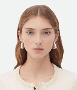 Bottega Veneta Small Fin Earrings - Silver