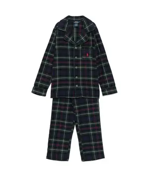 Polo Ralph Lauren Plaid Pajamas Two-piece Black