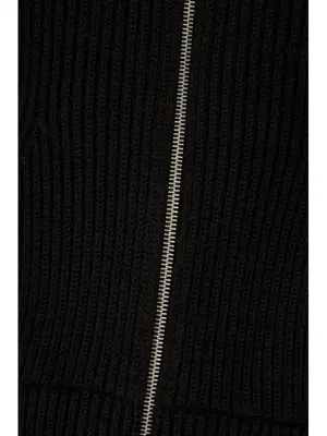 MAISON MARGIELA Ribbed Zip-up Cardigan - Black