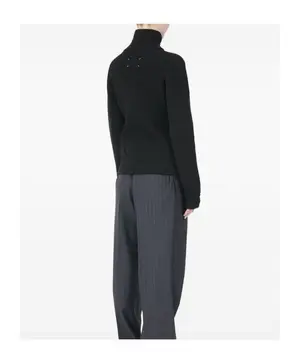 MAISON MARGIELA Ribbed Zip-up Cardigan - Black