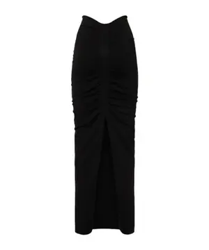 Alexander Wang Pleated Knit Maxi Skirt With Back Slit