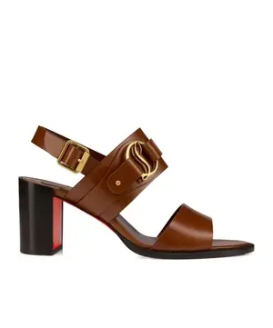 CHRISTIAN LOUBOUTIN Leather Heeled Sandals - Brown