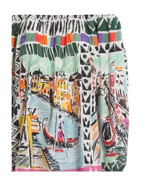 Prada Off-the-shoulder Printed Blouse