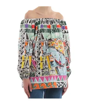 Prada Off-the-shoulder Printed Blouse