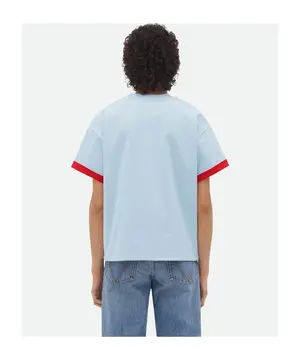 Bottega Veneta Crewneck T-shirt With Contrast Trim - Blue