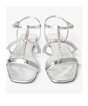 JIMMY CHOO Gwyn Square-toe Sandals - Black