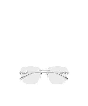 Gucci Rectangular Rimless Eyeglasses - White