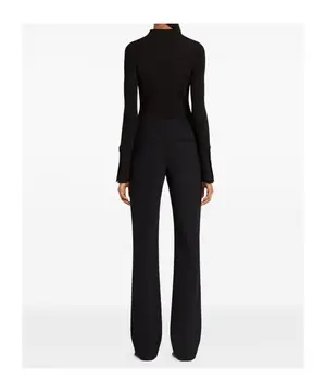 COURREGES Ribbed Polo Top With Button-up Placket