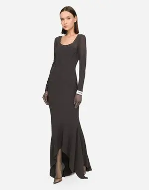 Dolce & Gabbana Long-sleeve Georgette Dress