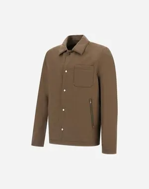Herno Crinkled Shacket With Padded Lining - Brown