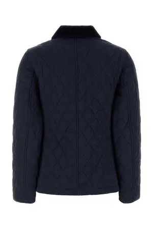 Burberry Quilted Jacket With Plaid Lining And Shield Emblem