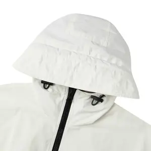 Burberry Lightweight Zip-up Jacket With Drawstring Details - Off-white