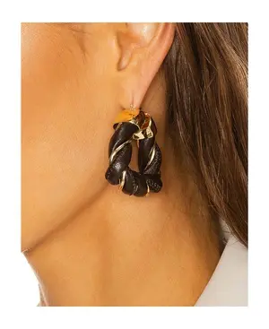 Bottega Veneta Woven Hoop Earrings