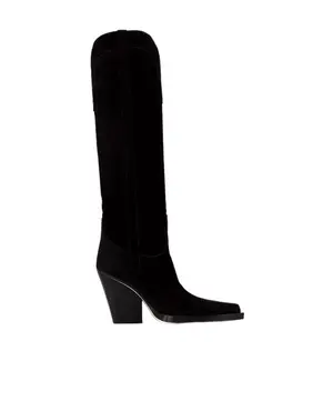 Paris Texas Pointed-toe Leather Block Heel Boots - Lack