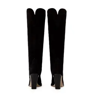 Paris Texas Pointed-toe Leather Block Heel Boots - Lack