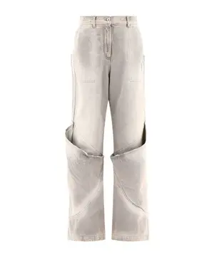 Attico High-waist Distressed Wide Leg Jeans