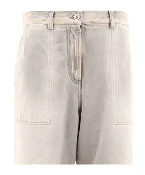 Attico High-waist Distressed Wide Leg Jeans
