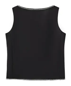 Marissa Chiara Sleeveless Vest With Embellished Trim
