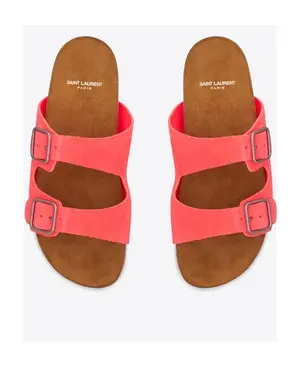 Saint Laurent Jimmy Double-strap Slip-on Sandals