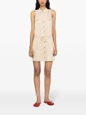 Isabel Marant Étoile Sleeveless Collared Denim Dress With Drawstring Waist