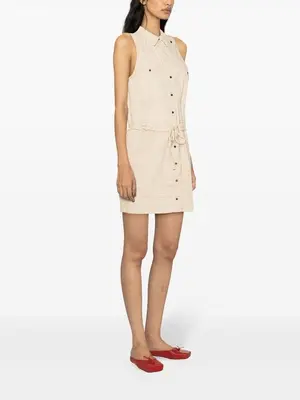 Isabel Marant Étoile Sleeveless Collared Denim Dress With Drawstring Waist