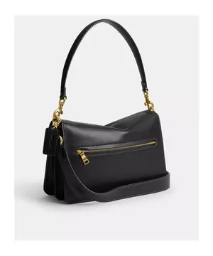 COACH Logo Detailed Fold-over Shoulder Bag - Black