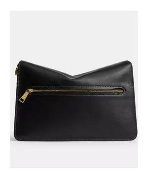 COACH Logo Detailed Fold-over Shoulder Bag - Black