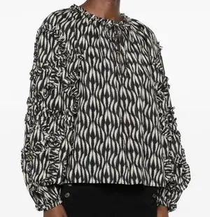 Ulla Johnson Printed Long Sleeve Blouse