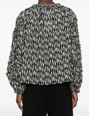 Ulla Johnson Printed Long Sleeve Blouse
