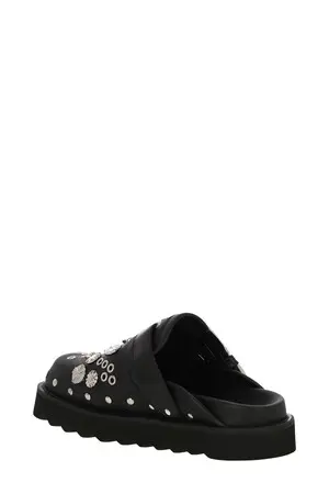 Toga Studded Leather Mules - Black