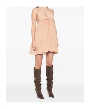 Chloé Ruffled Tie-front Mini Dress - Nude
