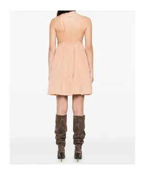 Chloé Ruffled Tie-front Mini Dress - Nude