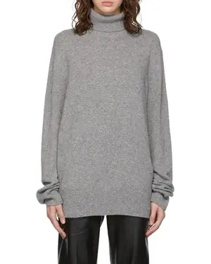 THE ROW Stepny High-neck Wool Sweater - Grey