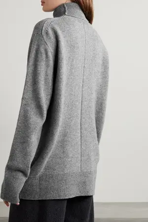 THE ROW Stepny High-neck Wool Sweater - Grey