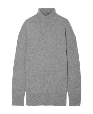THE ROW Stepny High-neck Wool Sweater - Grey