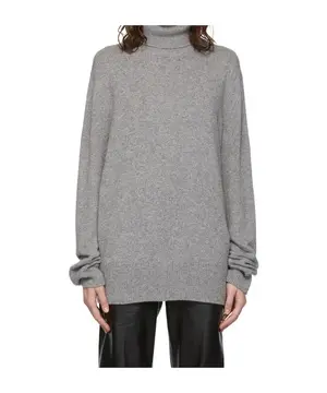 THE ROW Stepny High-neck Wool Sweater - Grey