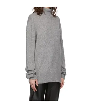 THE ROW Stepny High-neck Wool Sweater - Grey