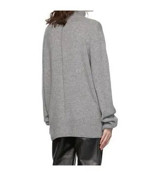 THE ROW Stepny High-neck Wool Sweater - Grey